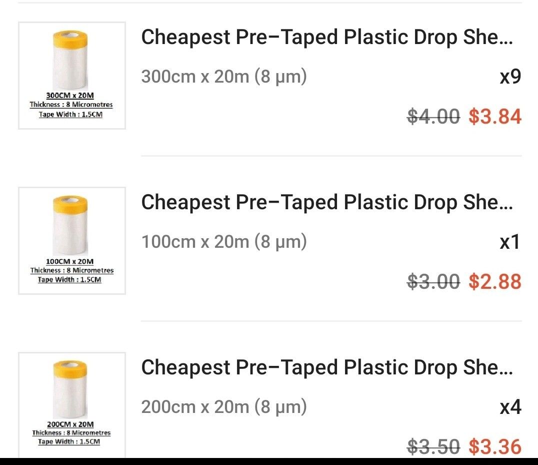 Pre-taped plastic sheets roll for HDB upgrading reno., Hobbies & Toys ...