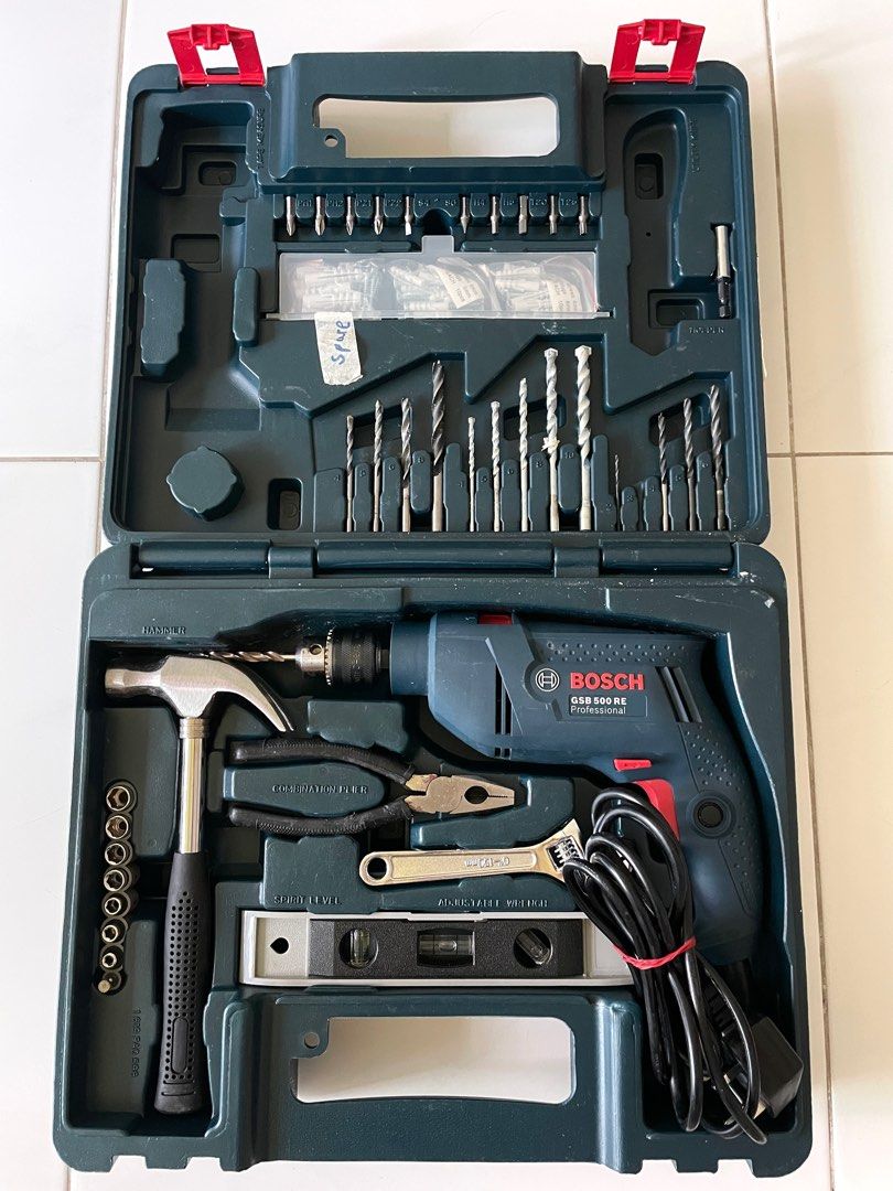 [Rental] Bosch GSE 500 RE Professional Power Drill Box Set, Furniture ...