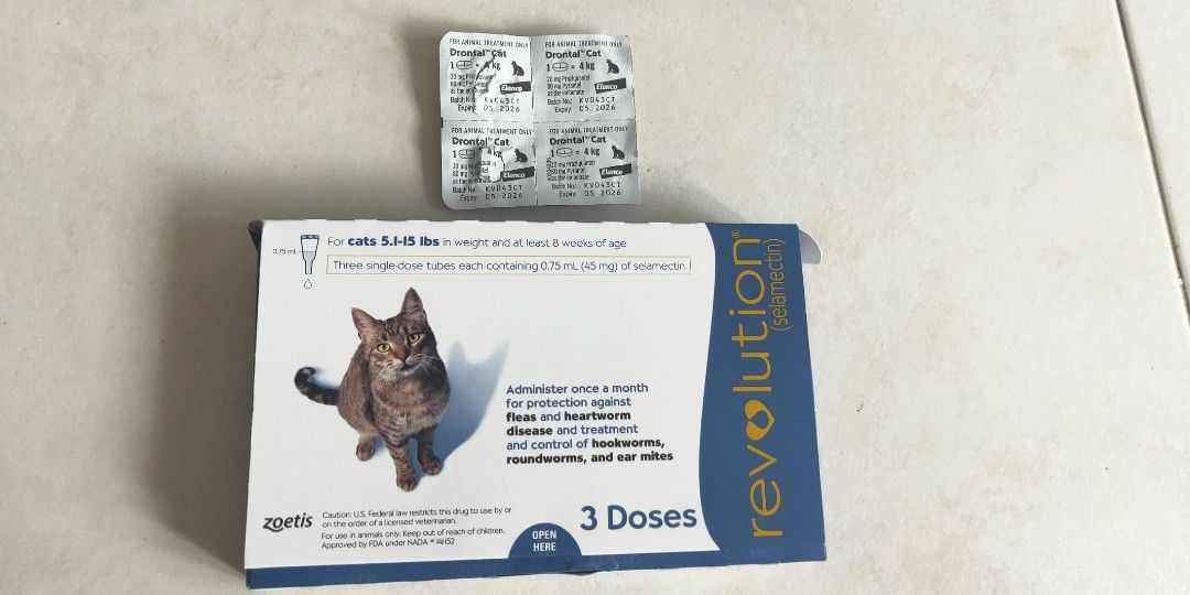 revolution and drontal cat, Pet Supplies, Health & Grooming on Carousell