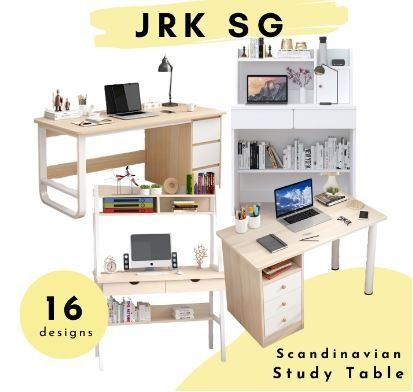 Scandinavian Study table with shelves Home Furniture Desk Furniture ...