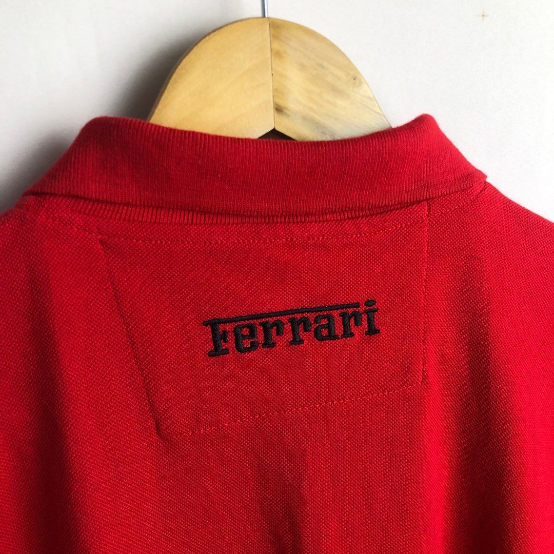 Shell x Ferrari Zipped Polo Shirt on Carousell