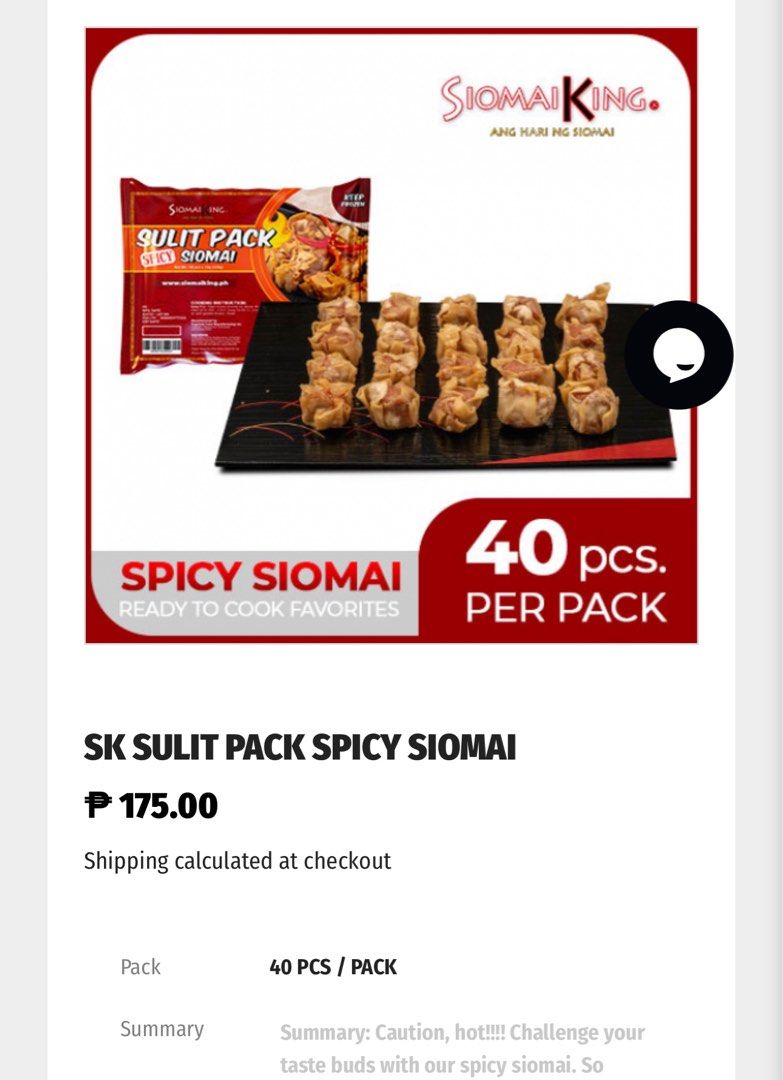 siomai king sulit pack spicy siomai 40pcs on Carousell