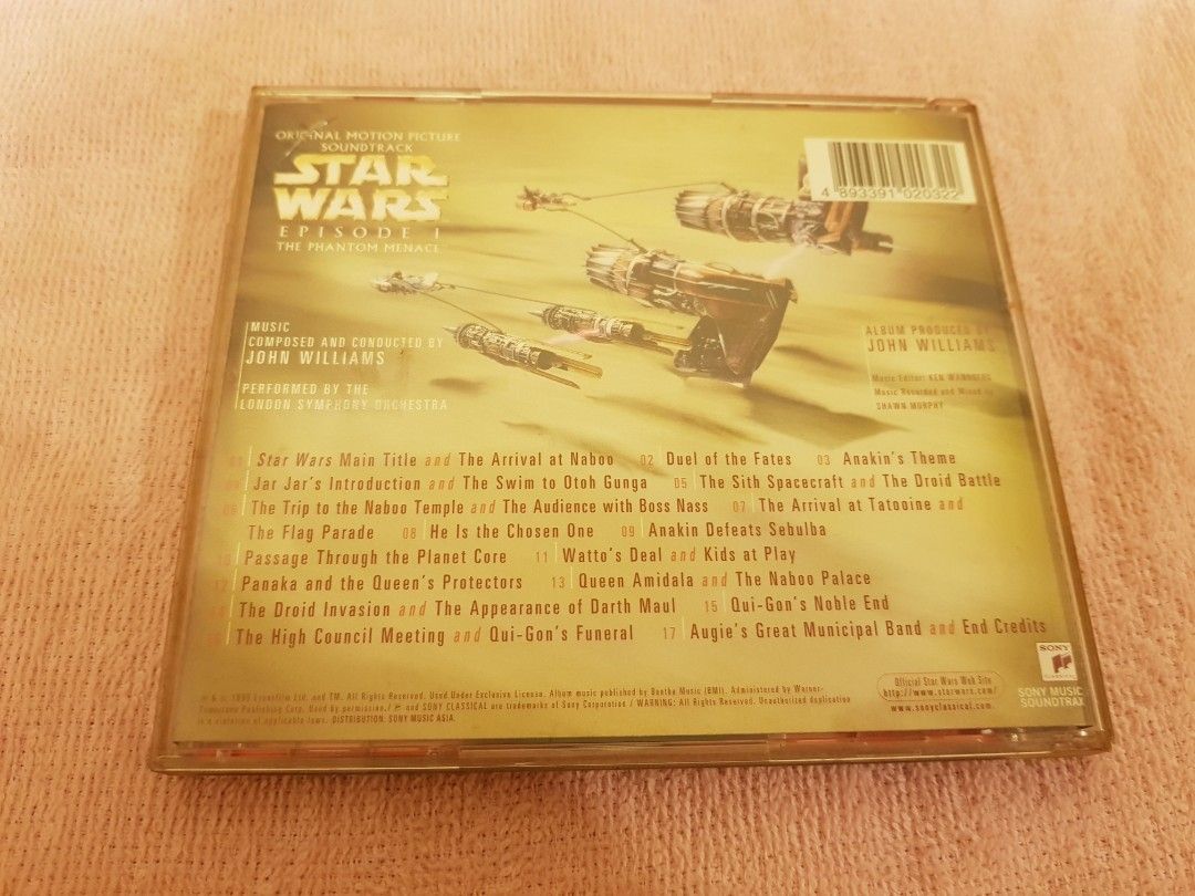 Star Wars Beginning Episode I The Phantom Menace (CD Made By Sony ...