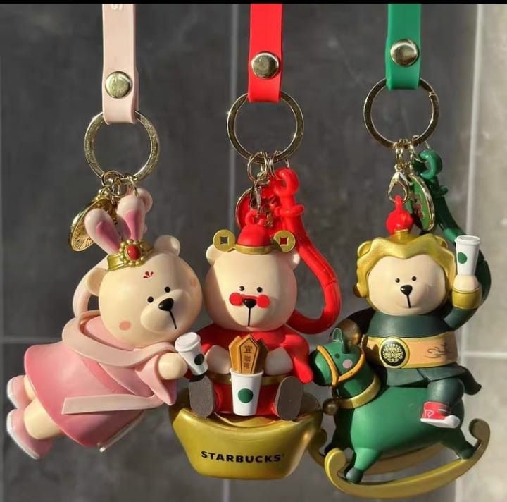 Starbucks CNY keychain 2023 /Choy San Ye/chang er/men shen, Hobbies ...