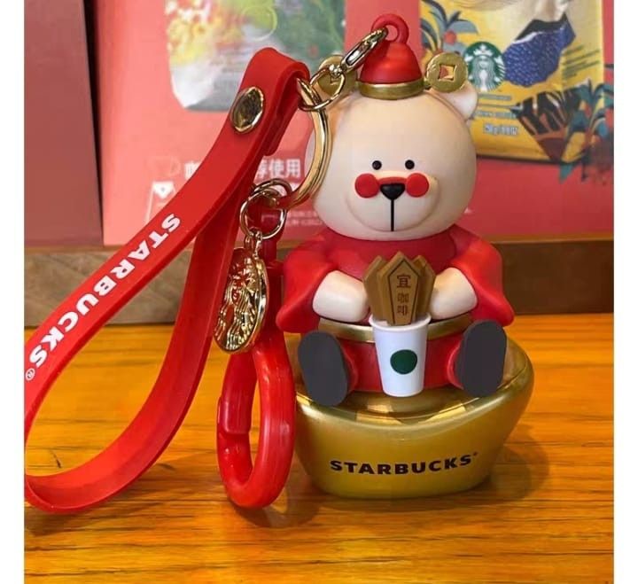 Starbucks CNY keychain 2023 /Choy San Ye/chang er/men shen, Hobbies ...