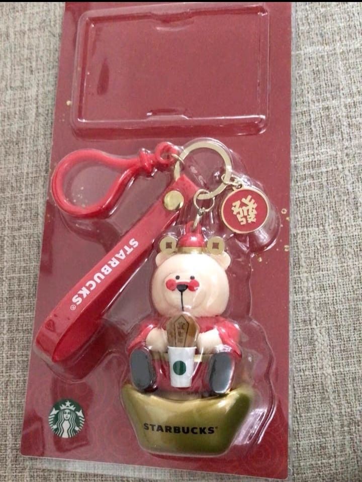 Starbucks CNY keychain 2023 /Choy San Ye/chang er/men shen, Hobbies ...