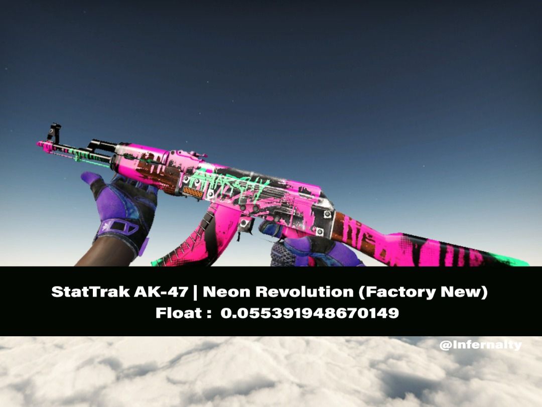 StatTrak AK-47 Neon Revolution FN CSGO SKINS KNIVES, Video Gaming ...