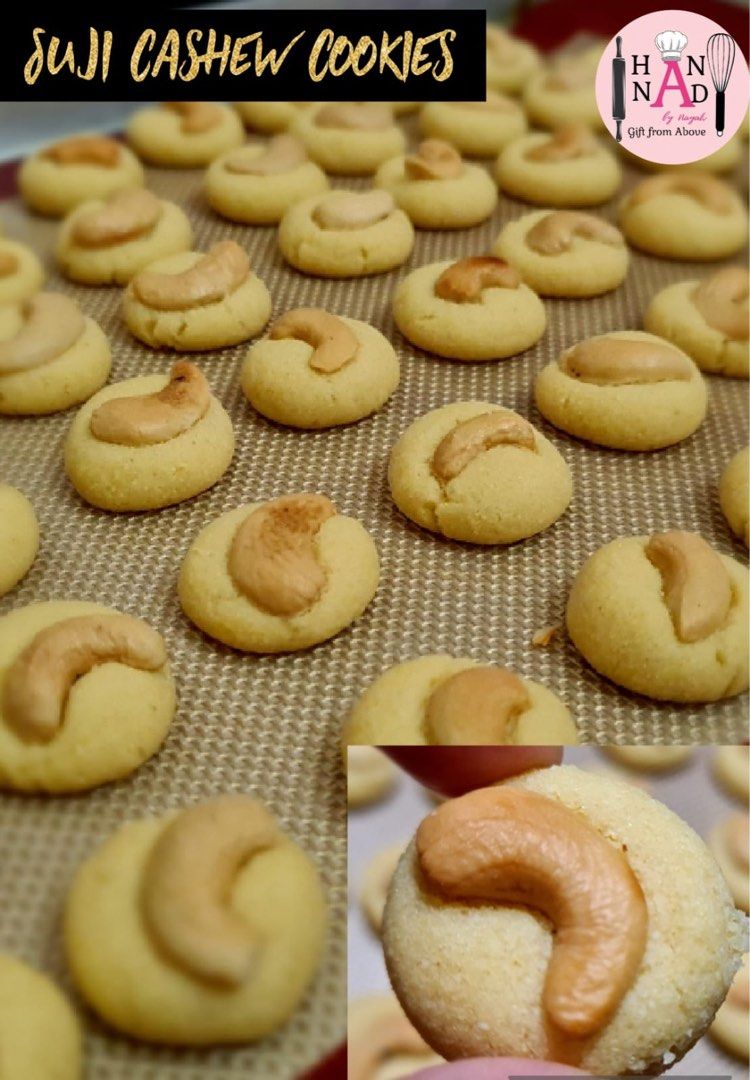 Suji cashew cookies, Food & Drinks, Homemade Bakes on Carousell