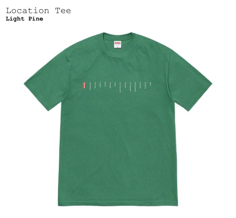 Supreme Location Tee, 名牌, 服裝 - Carousell