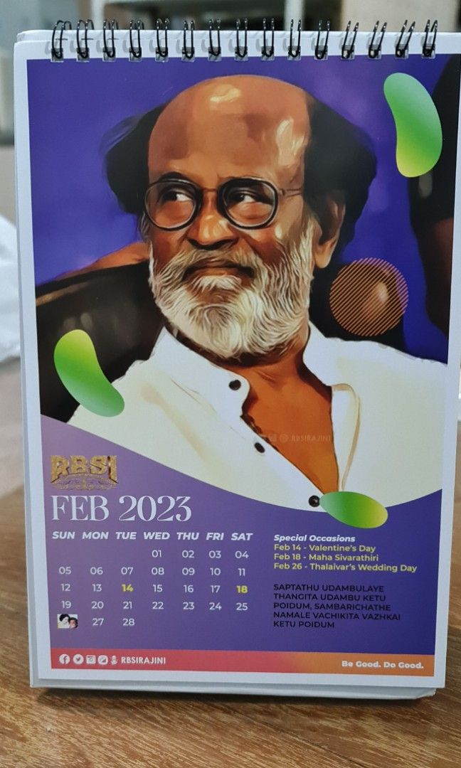 Rajinikanth 2023 Calendar and Notebook, Hobbies & Toys, Stationery ...