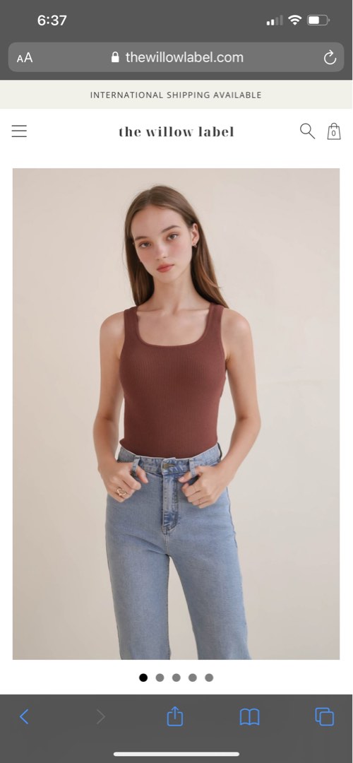 The Willow Label Charlize Ribbed Knit tank Cedar, Women's Fashion, Tops ...