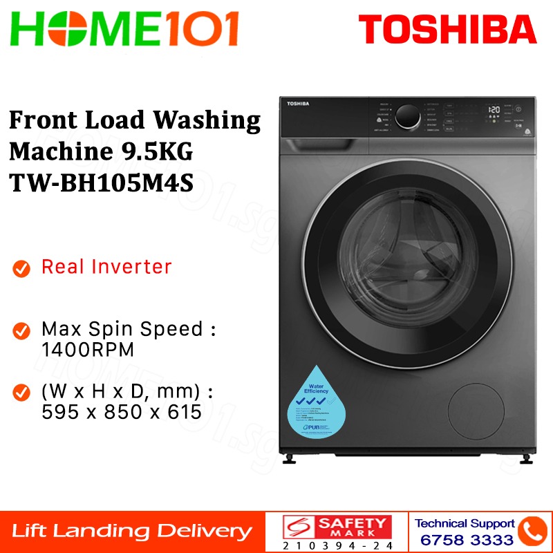 (Discon) Toshiba Front Load Washing Machine TW-BH95S2S I TW-BH105M4S, TV & Home Appliances ...