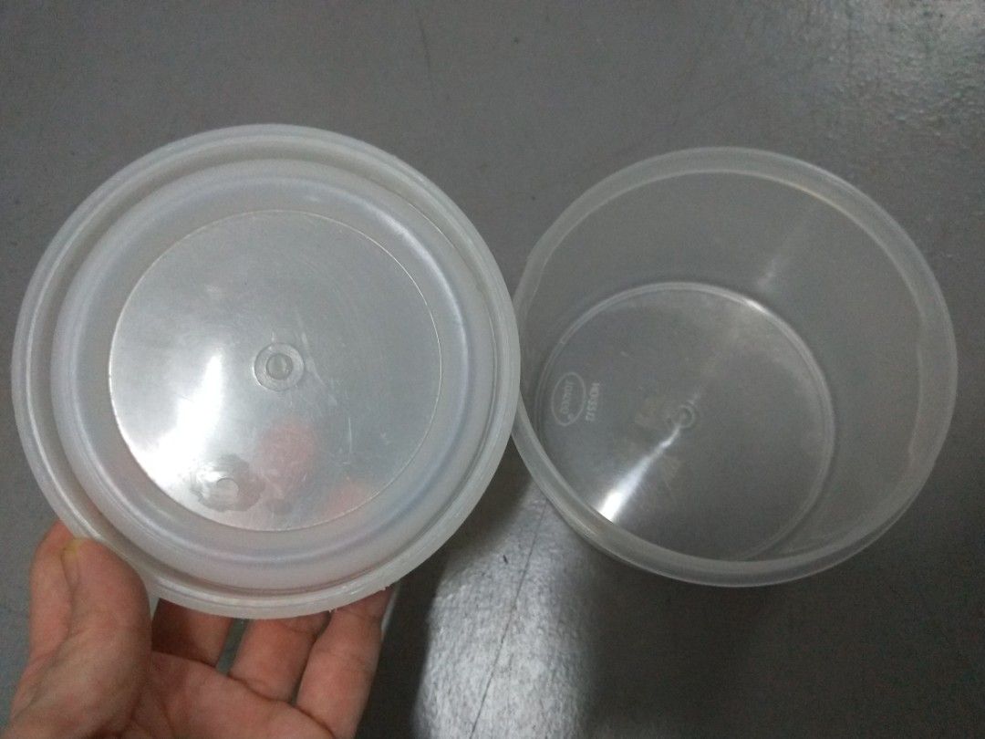 Toyogo Clear Round Plastic Container, Furniture & Home Living ...