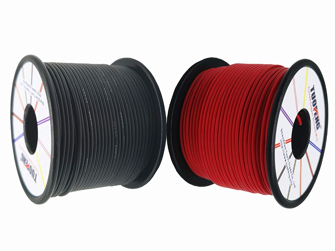 TUOFENG 20 AWG Electric Cable [61 Metre Black Wire and 61 Metre Red ...