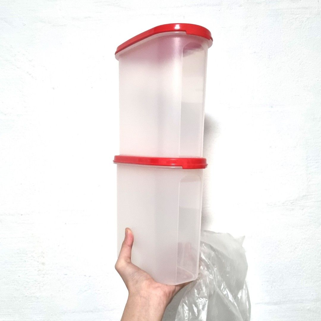 Tupperware 1.7L Modular Mate Oval Container Box Set of 2, Furniture ...