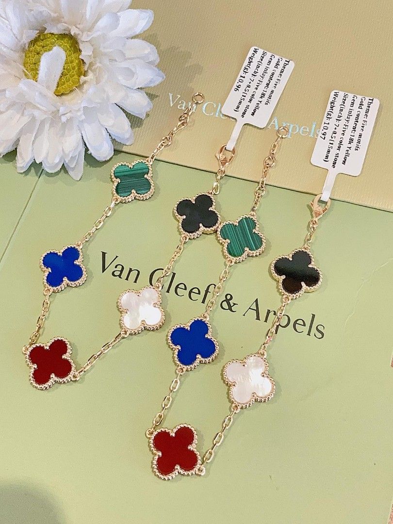 Vca"five colour stone HK setting bracelet18k on Carousell