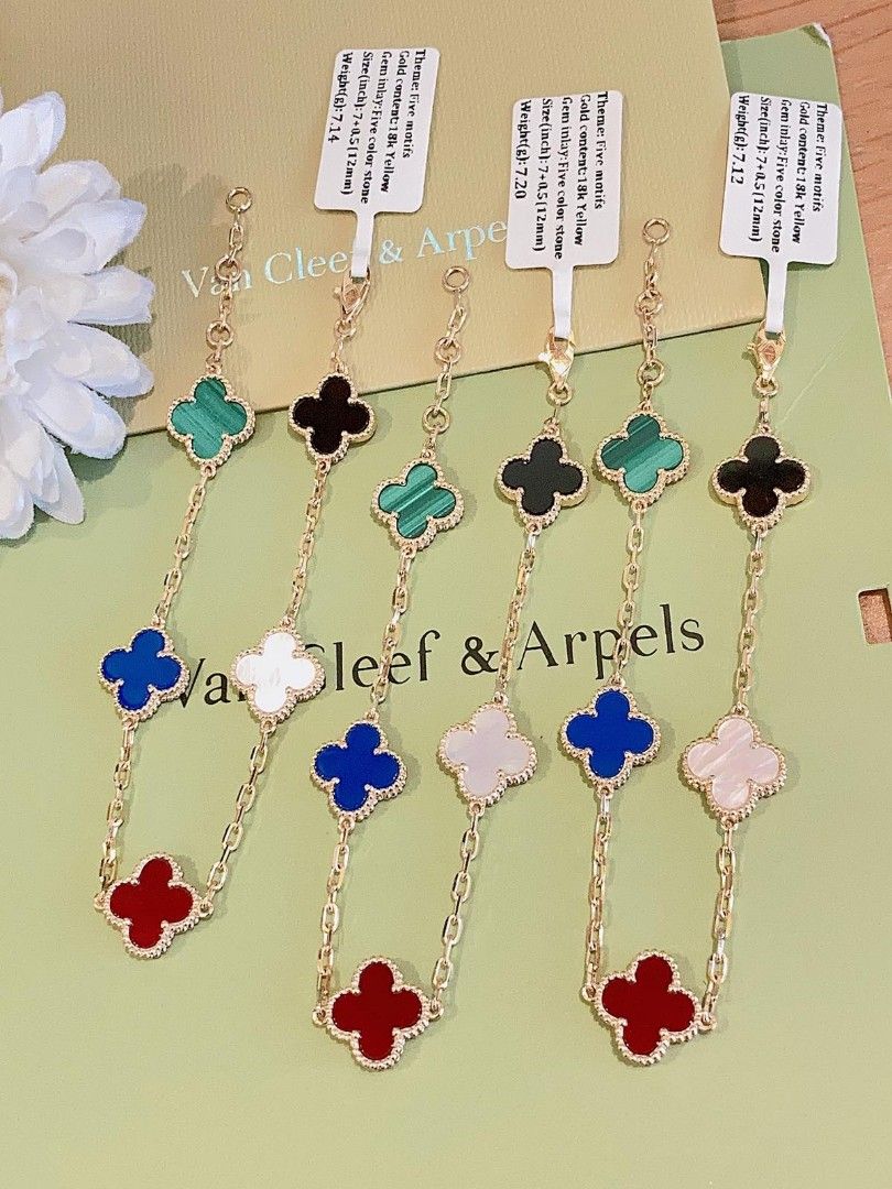 Vca"five colour stone HK setting bracelet18k on Carousell