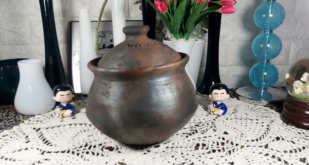 Vigan Burnay(Clay Pot) with cover Large Size, Furniture & Home Living ...