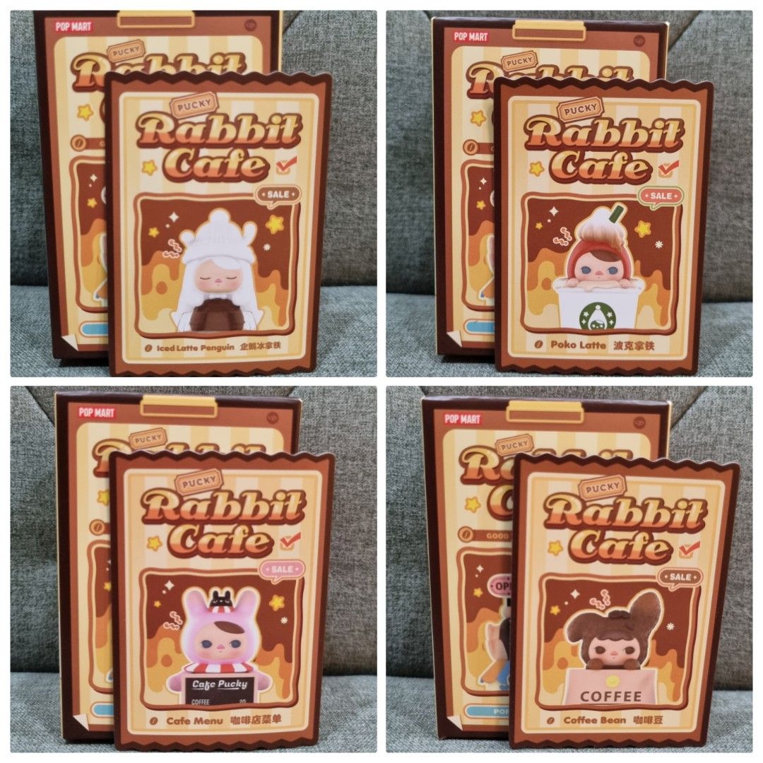 WTS Popmart Pucky Rabbit Cafe series: Coffee Bean, Poko Latte, Cafe ...