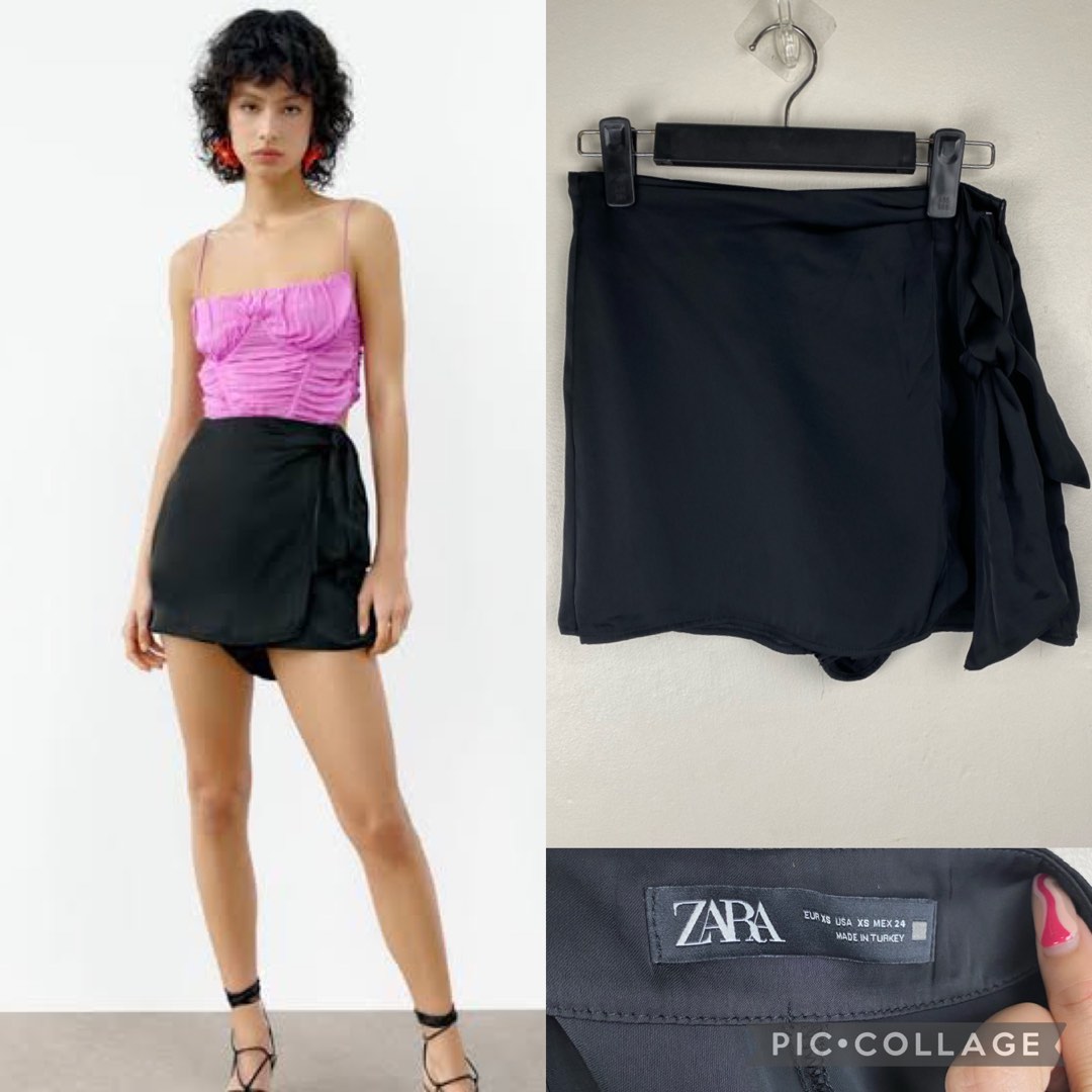 ZARA SILKY WITH RIBBON SKORT on Carousell