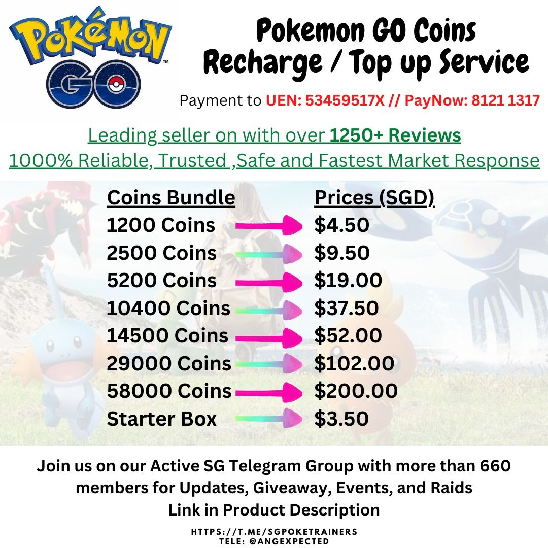[1350+ Reviews] Pokemon Go top up PokeCoins | Pokego coins | Pokemon Go ...