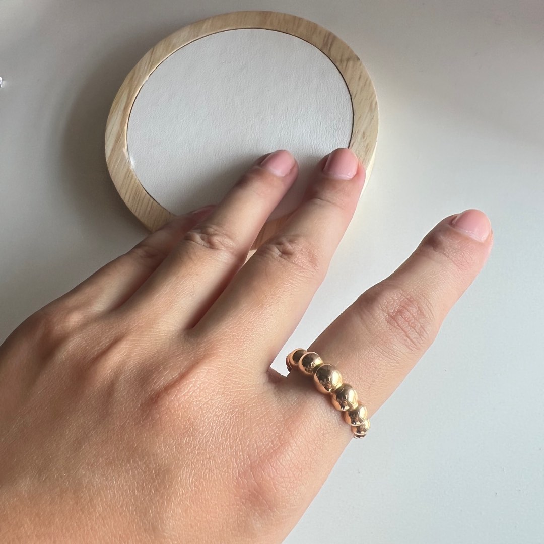18k rose gold bubble ring vca perlee ring rosegold Ring stack real gold ...