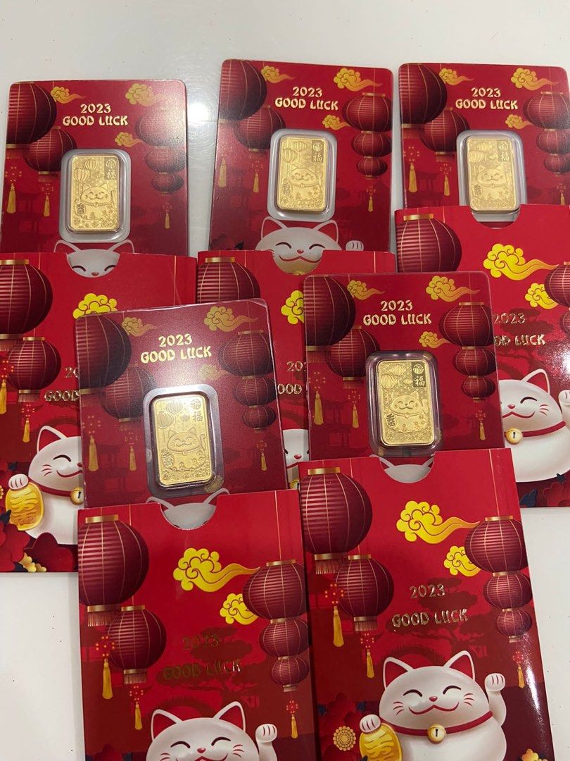 2023 Pamp Maneki-Neko 5g gold bar, Luxury, Accessories on Carousell