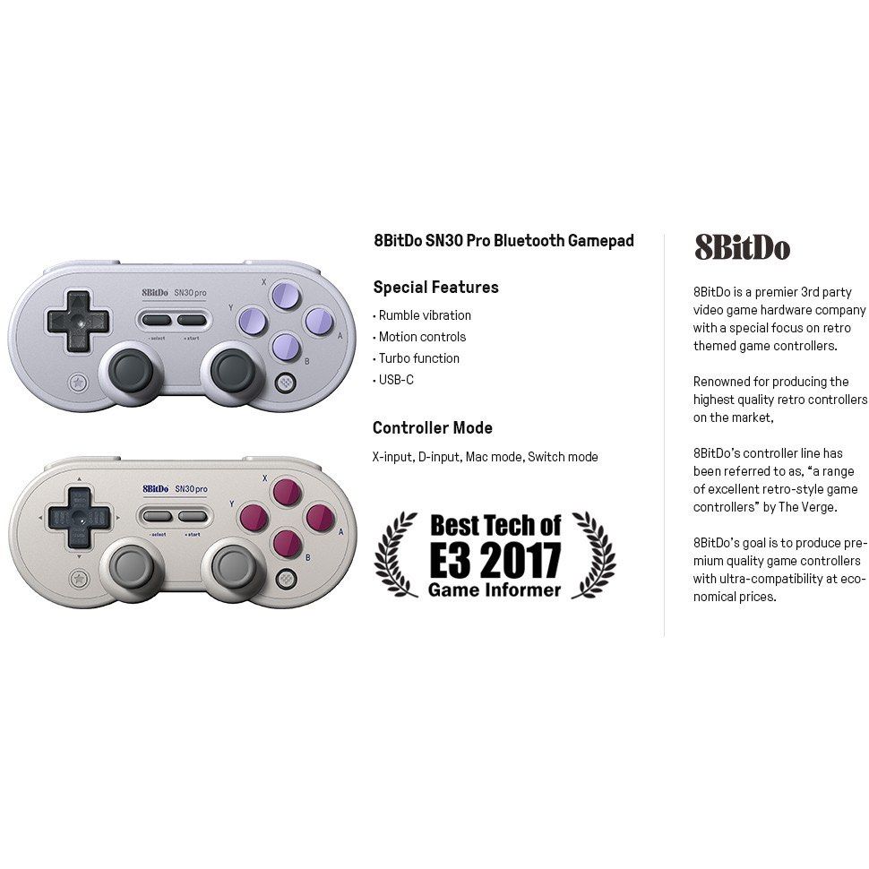 88Bitdo SN30 Pro Controller for Windows, Switch, Android,macOS,Steam ...