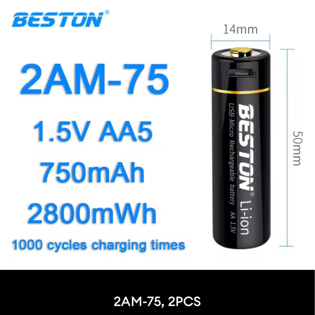 AA/AAA Battery | Rechargeable Lithium Li Ion Battery Cell with Micro ...