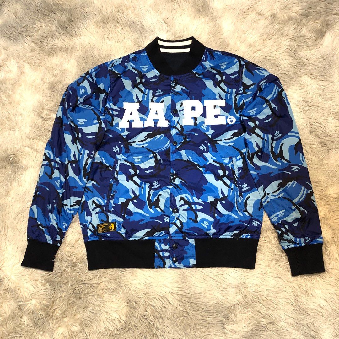 Aape by bape reversible bomber jacket on Carousell