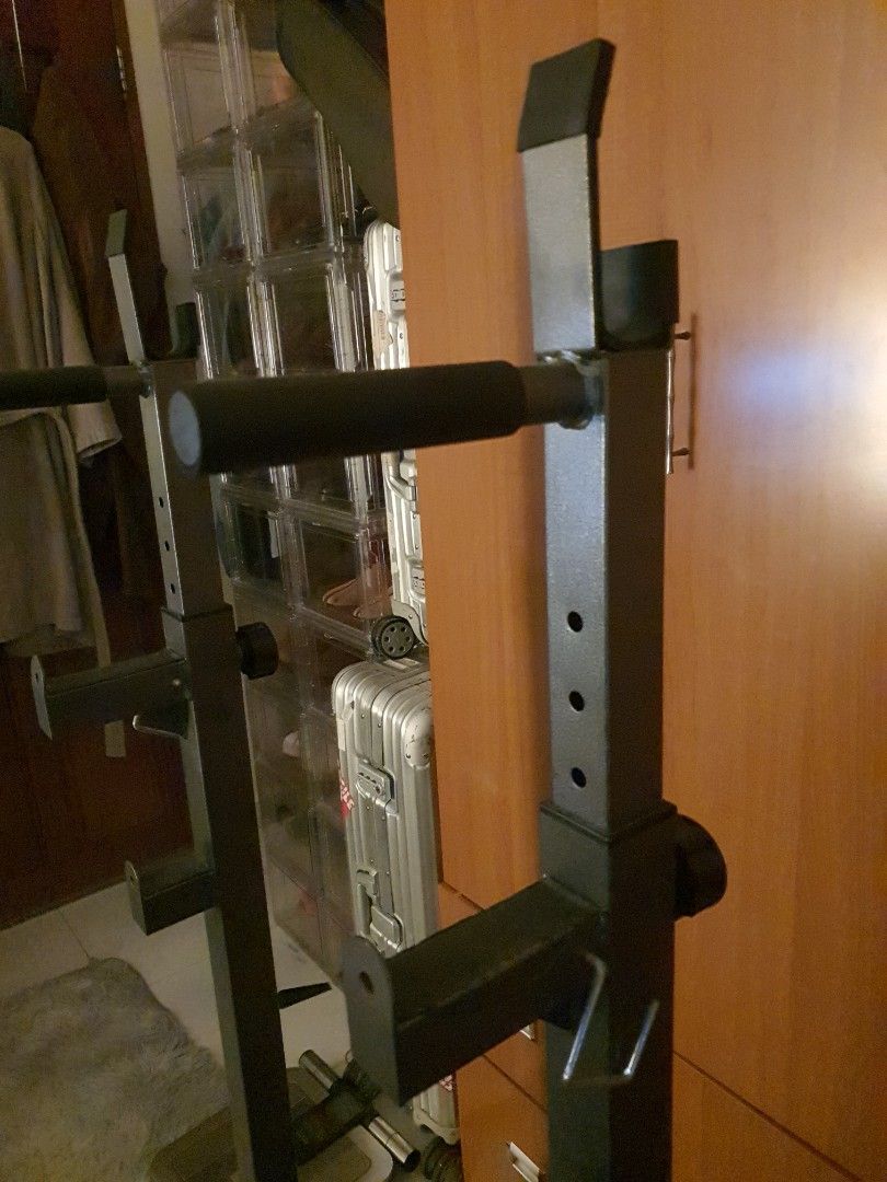 Adjustable bench press rack with tricep bar, Sports Equipment, Exercise ...