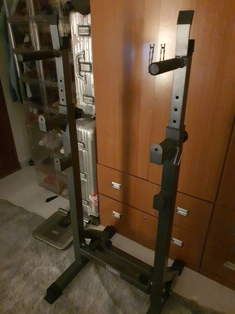 Adjustable bench press rack with tricep bar, Sports Equipment, Exercise ...