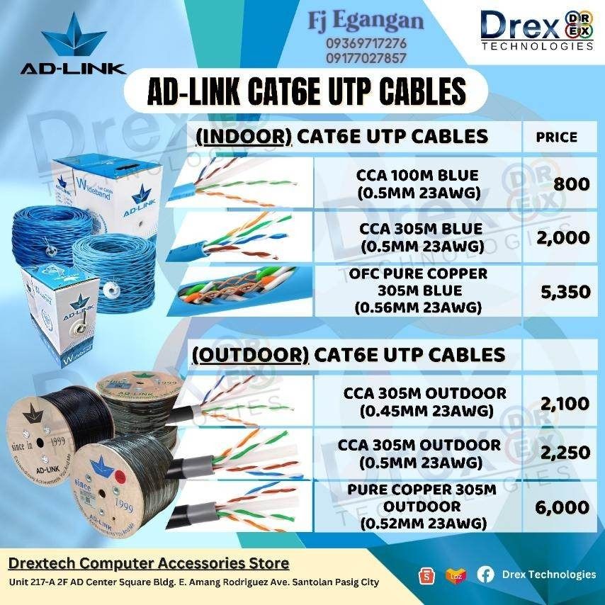 AD-LINK UTP CABLES AND NETWORK ACCESSORIES, Computers & Tech, Parts ...