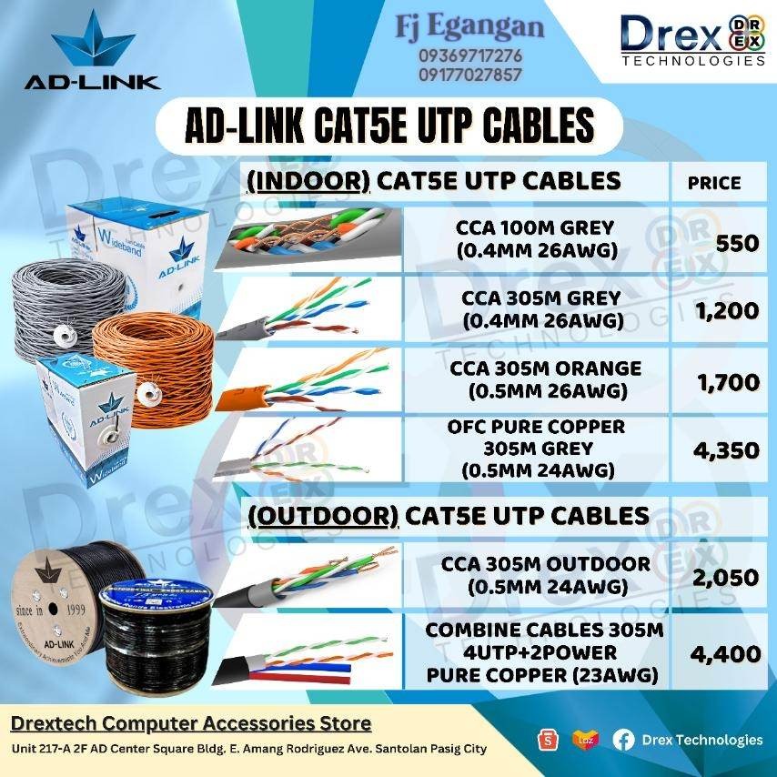 AD-LINK UTP CABLES AND NETWORK ACCESSORIES, Computers & Tech, Parts ...