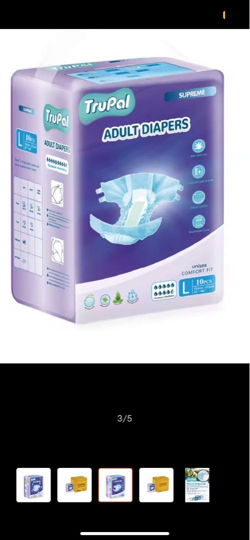 Adult Diapers - Trupal Supreme (large) 1 carton (8 pack x 10pcs ...
