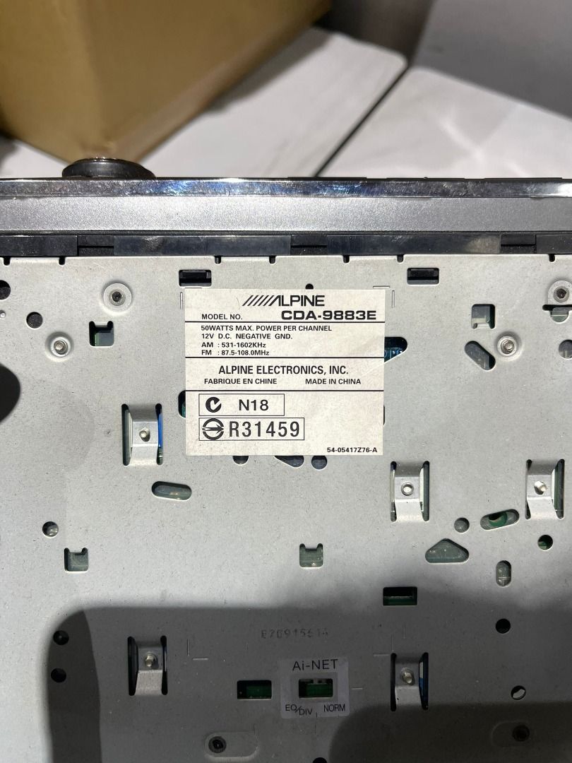 Alpine CD Receiver CDA-9883 with Installation, Car Accessories ...