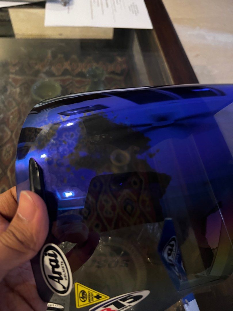 Arai Titan Blue Visor, Motorcycles, Motorcycle Apparel on Carousell