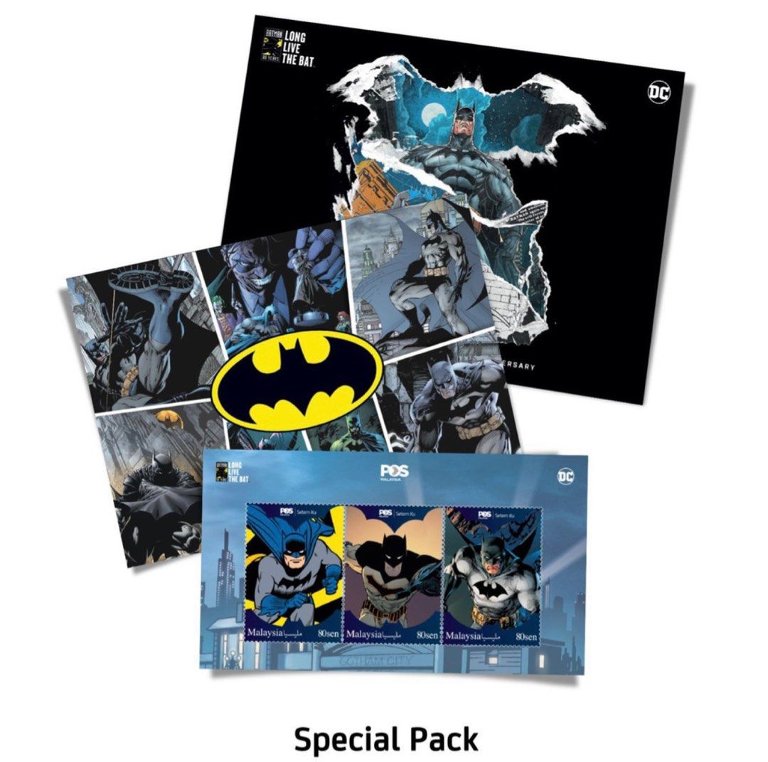 Batman 80th anniversary stamp collections limited edition, Hobbies ...
