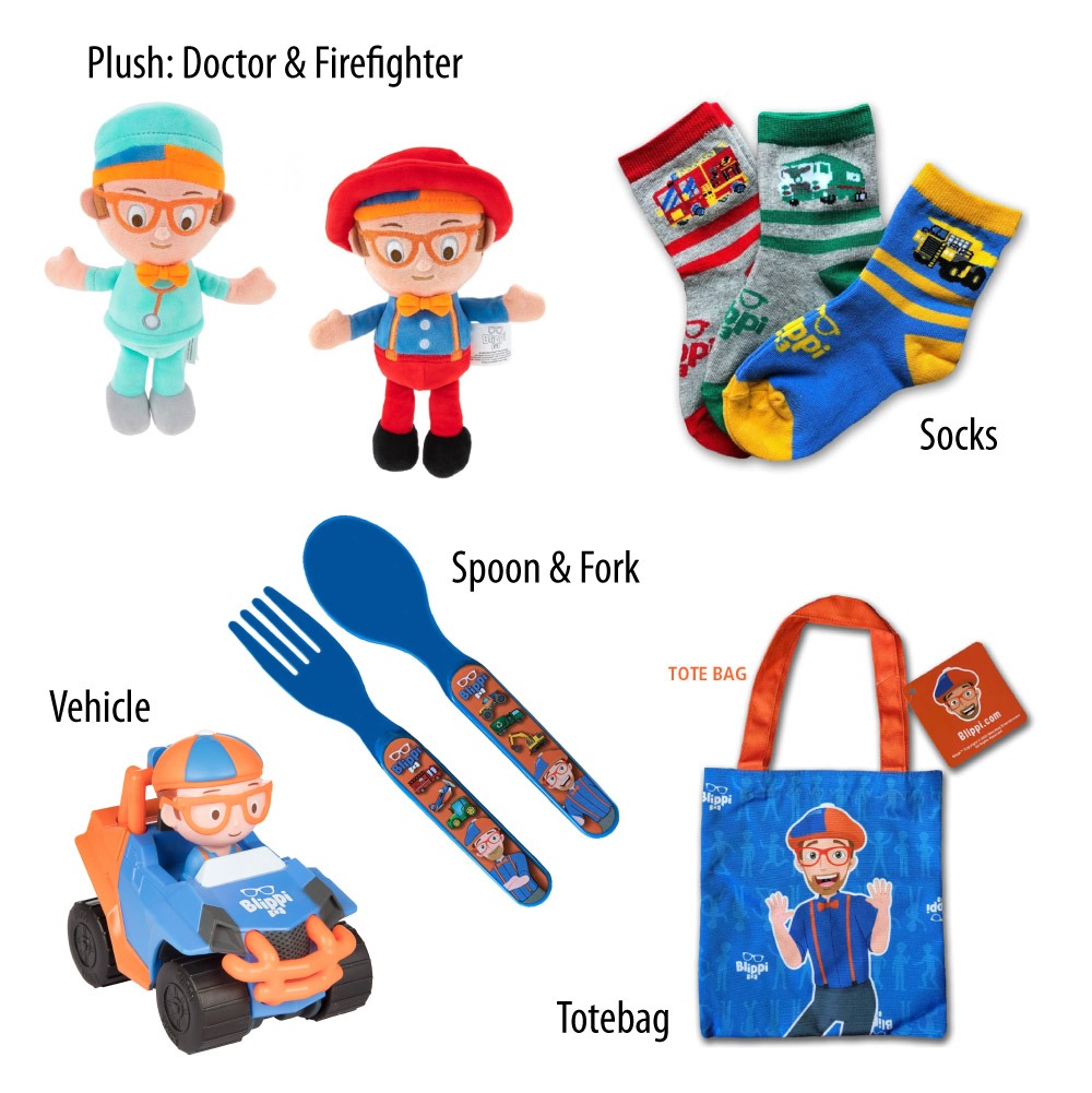 Blippi Toys Doll Plush Car Socks Spoon Fork, Hobbies & Toys, Toys ...