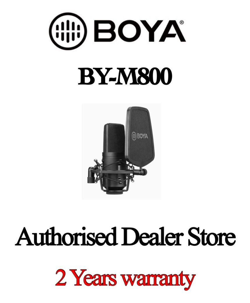 BOYA BY-M800 Large-Diaphragm Cardioid Condenser Studio Microphone ...