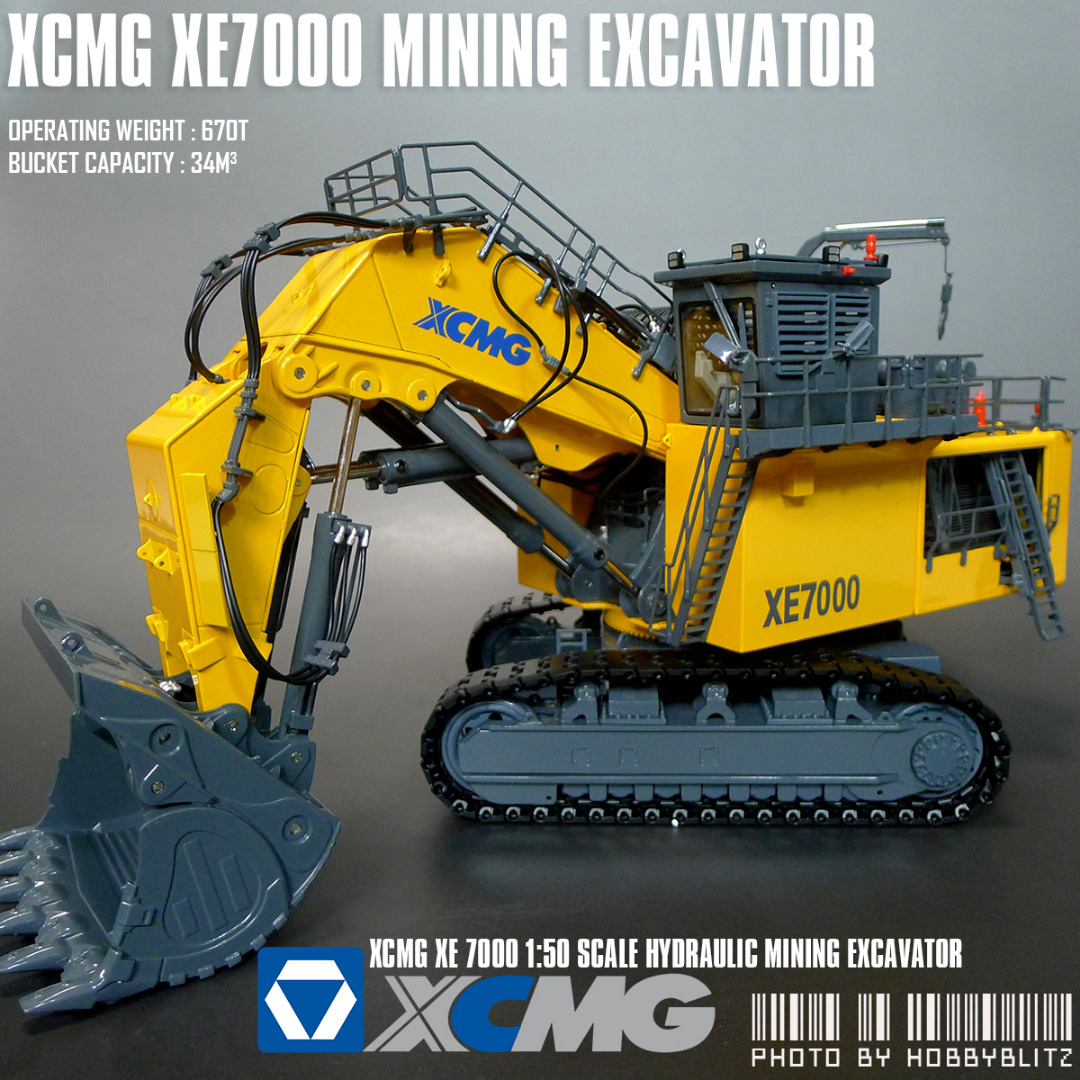 Brand new 1:50 XCMG XE7000 Back Hoe Mining excavator full diecast construction diecast model ...