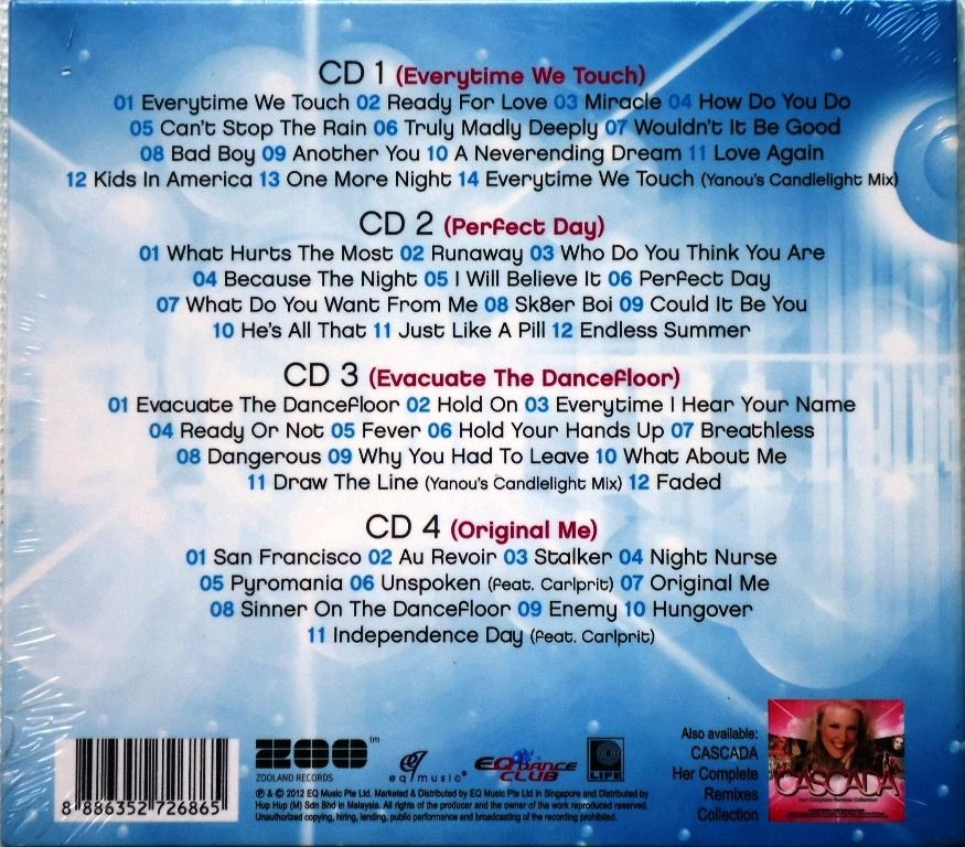 Cascada Her Complete Albums Collection 4CD Limited Edition Collectors ...