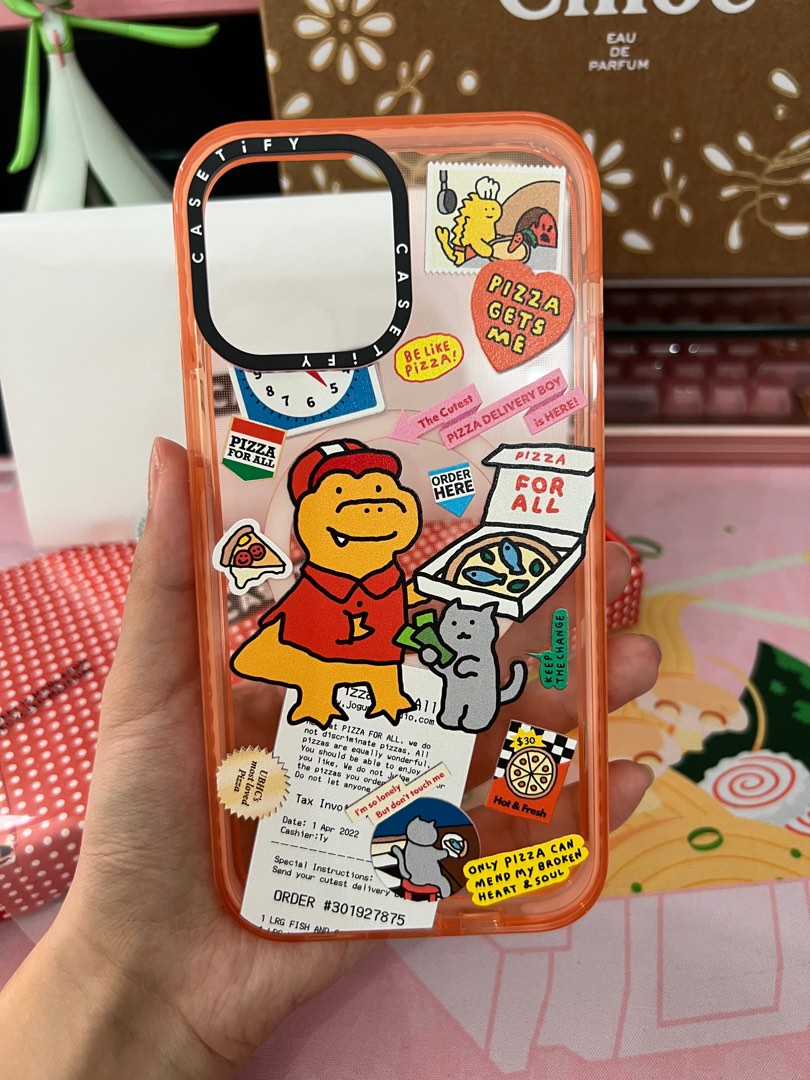 CASETiFY Cutest Pizza Boy Magsafe Impact Case in Sheer Peach for iPhone ...