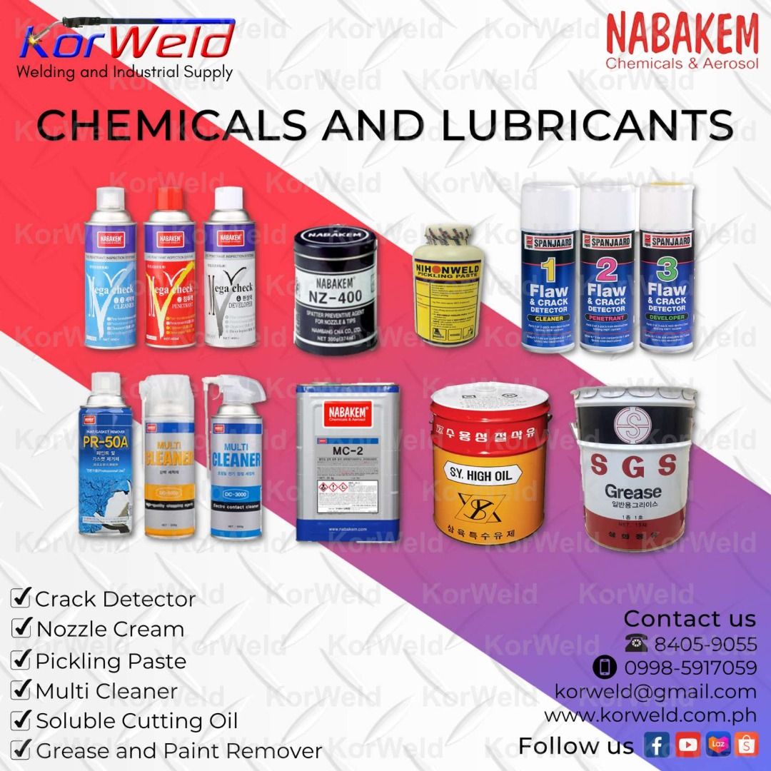 Chemicals and Lubricants - Nozzle Cream, Mega Check, Multi Cleaner ...