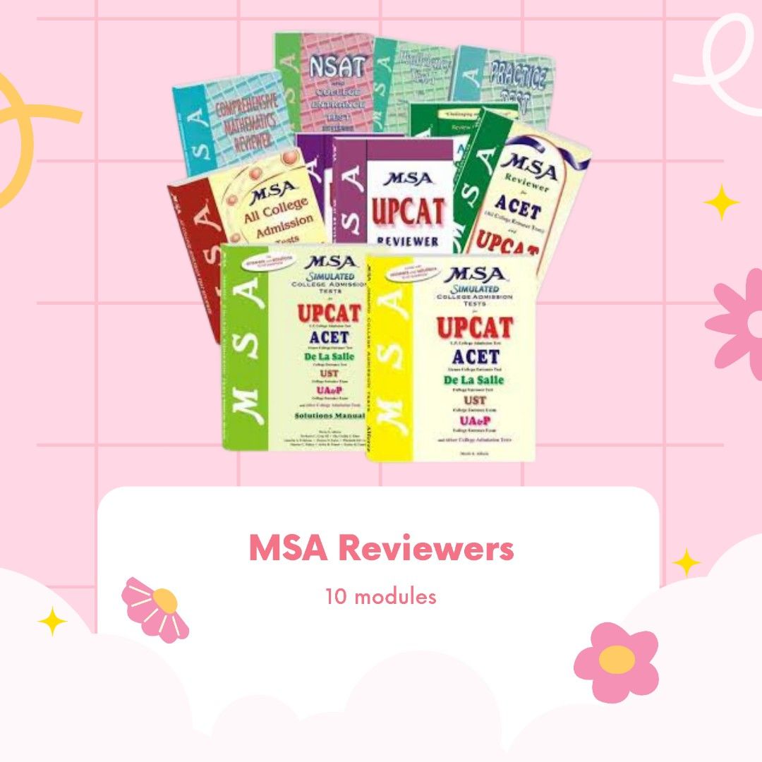 College Entrance Test CET Reviewers from Review Centers - MSA Academic ...