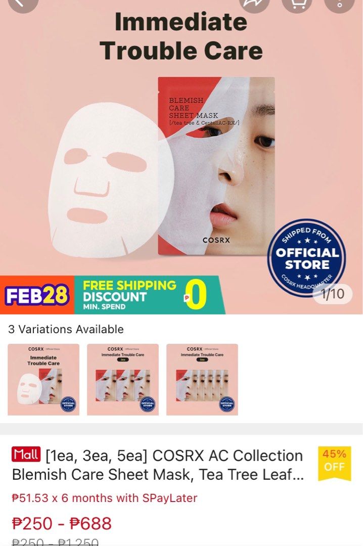 COSRX sheet mask & pimple patch on Carousell