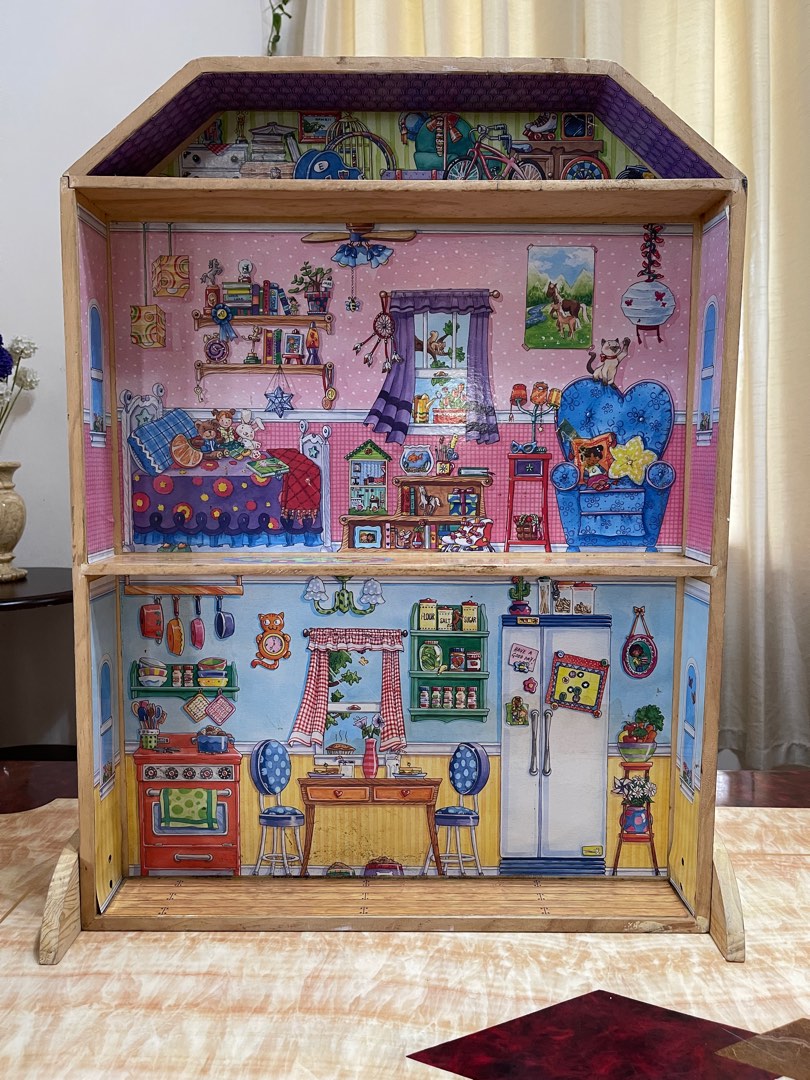 Daisy Girls Wooden Doll House With Magnetic Dress Up on Carousell