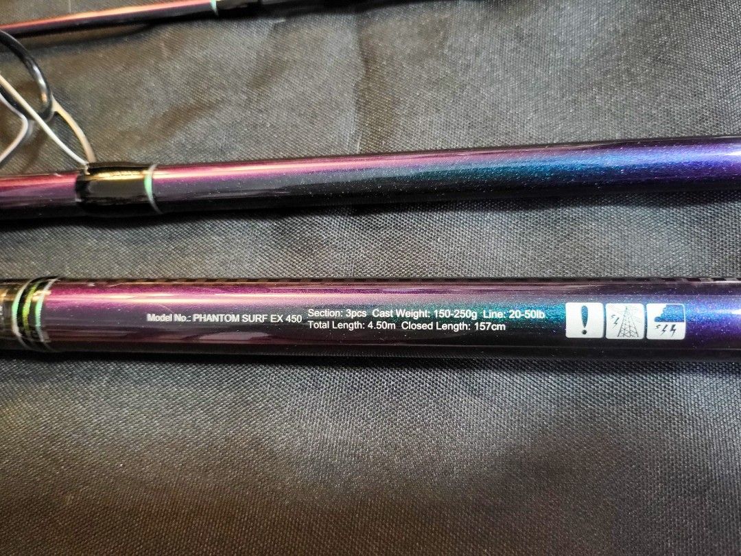 Daiwa Phantom Surf Ex 450 fishing rod & Daiwa Emblem Surf 45 SCW QD reel, Sports Equipment ...