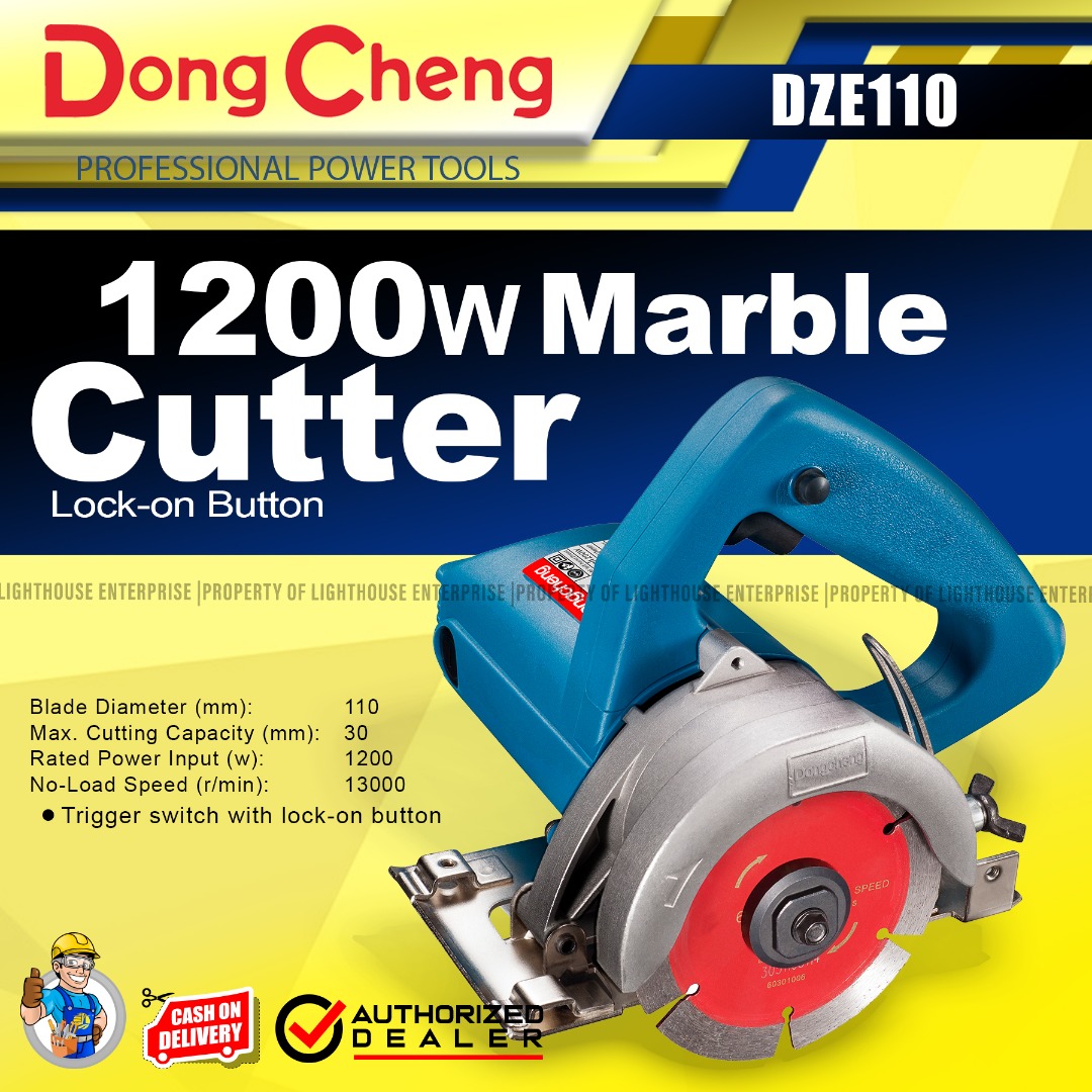 DONG CHENG 1200W 110mm (4-3/8") Marble Cutter (DZE110) *LIGHTHOUSE ...