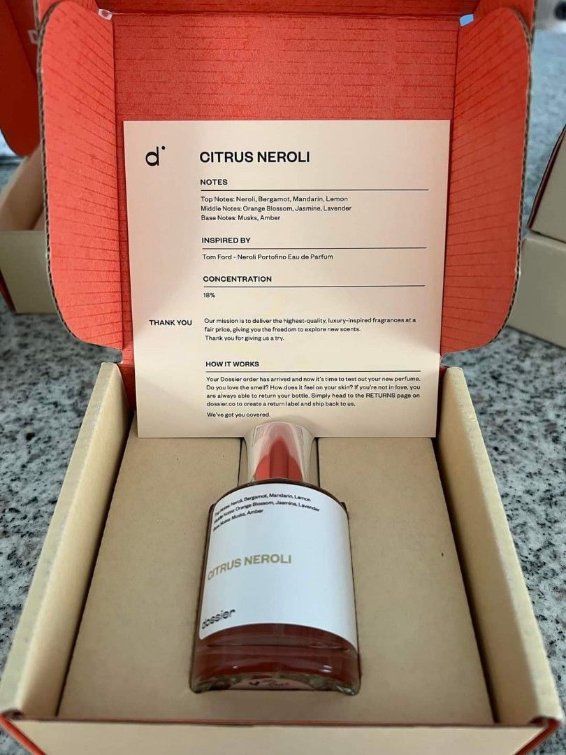 Dossier Citrus Neroli Inspired by Tom Ford Neroli Portofino, Beauty & Personal Care, Fragrance ...